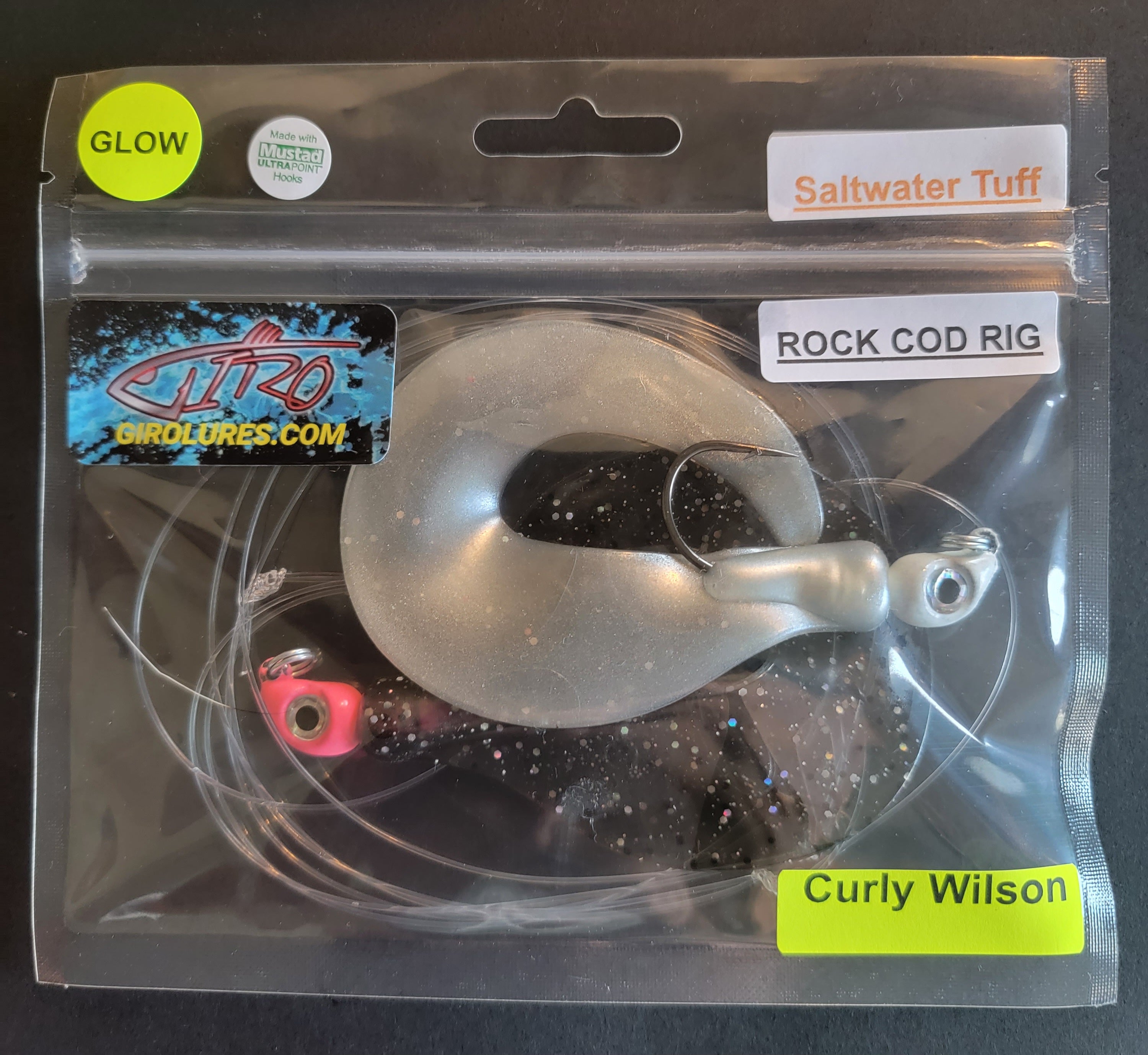 Curly Wilson "MEGA GLOW" Ole Smokey & Midnight – Giro Custom Lures