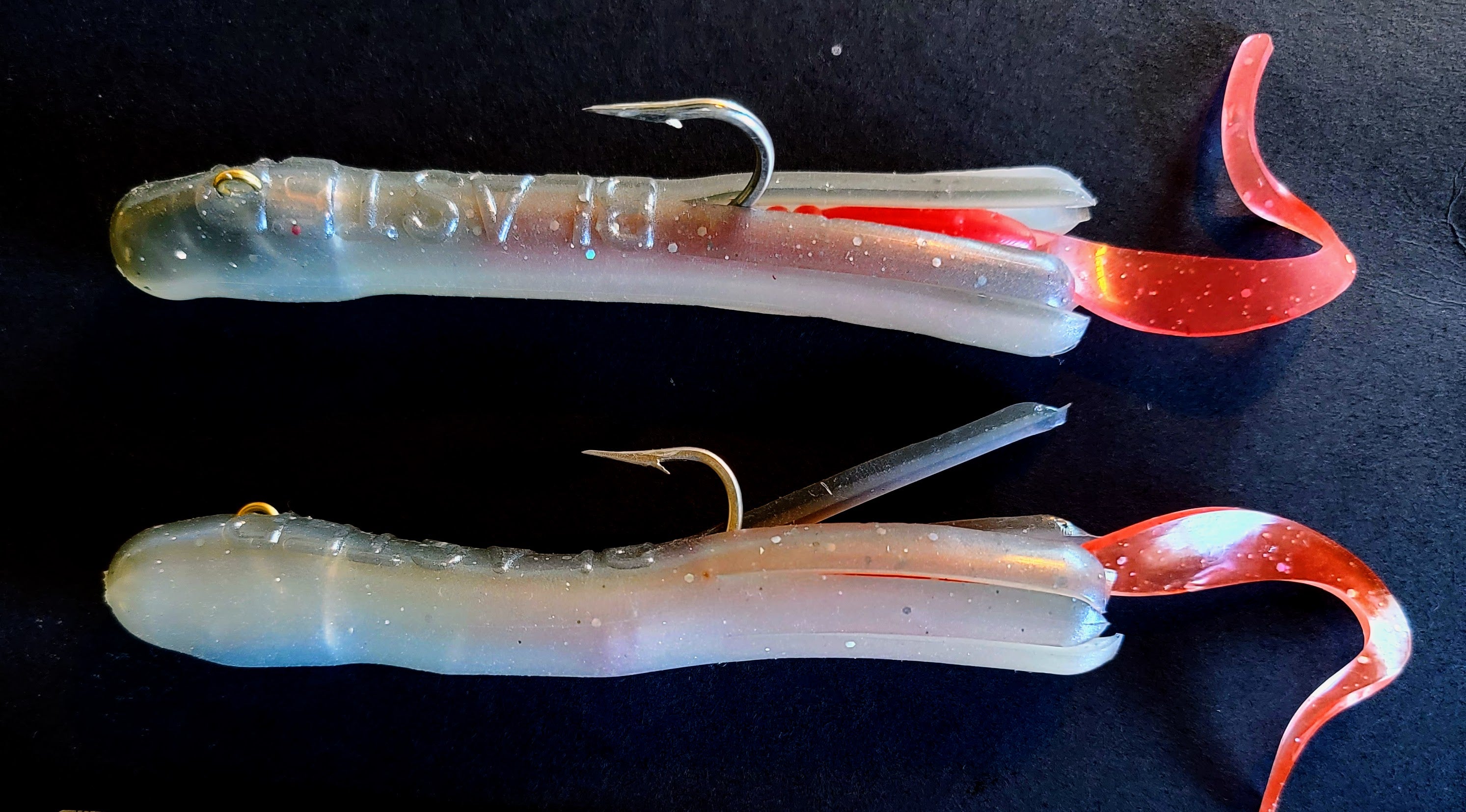 Curly Tail Blaster " MEGA GLOW" OLE Smokey – Giro Custom Lures