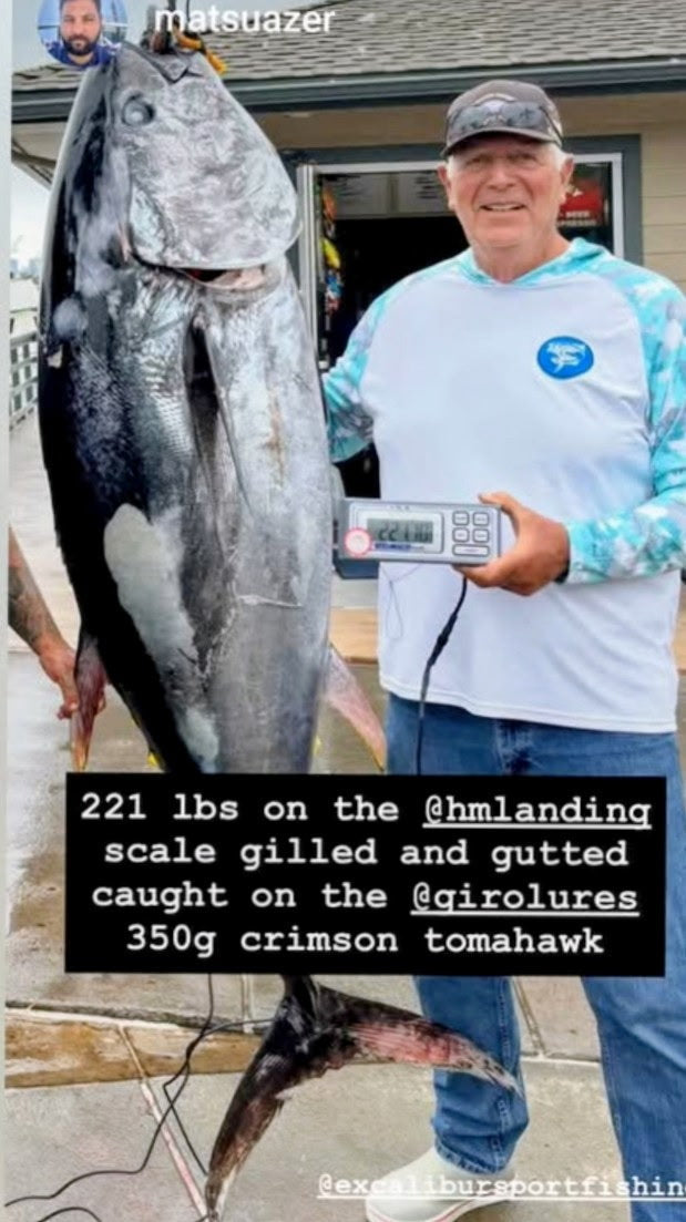 221lb Bluefin Tuna Caught On Tomahawk! – Giro Custom Lures