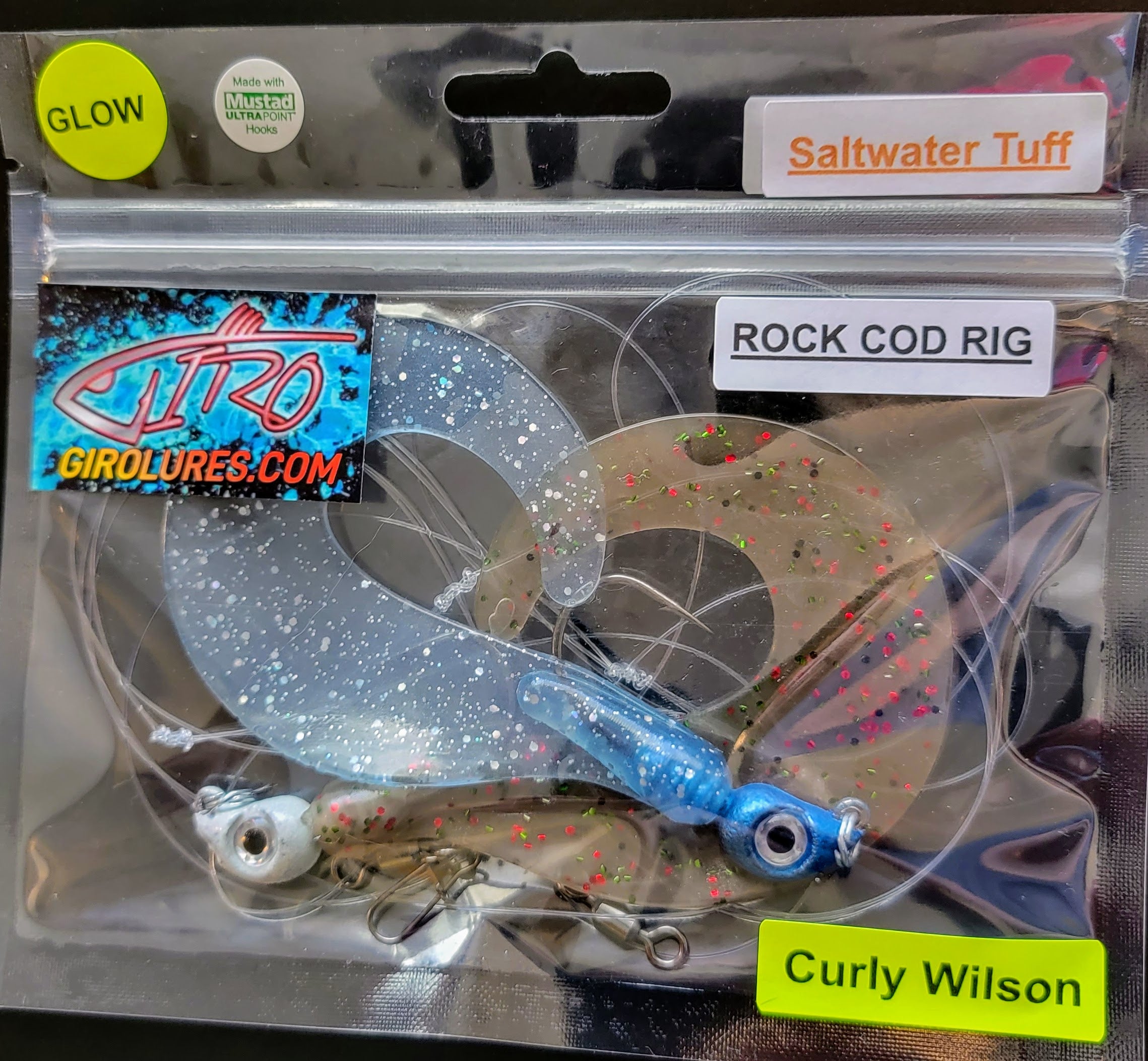 Curly Wilson "MEGA GLOW" Blooster & Red Smoke – Giro Custom Lures