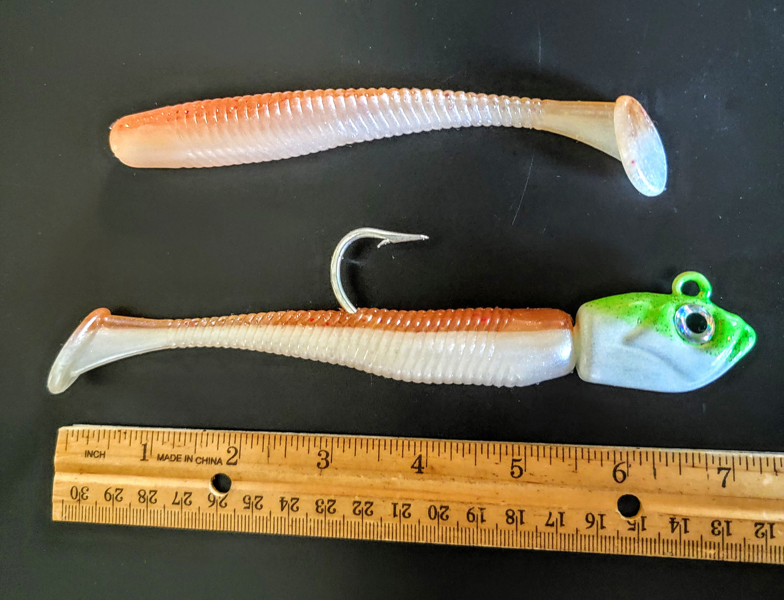 6" "SALT" Mega Glow Squiddly w/ Glow Head – Giro Custom Lures