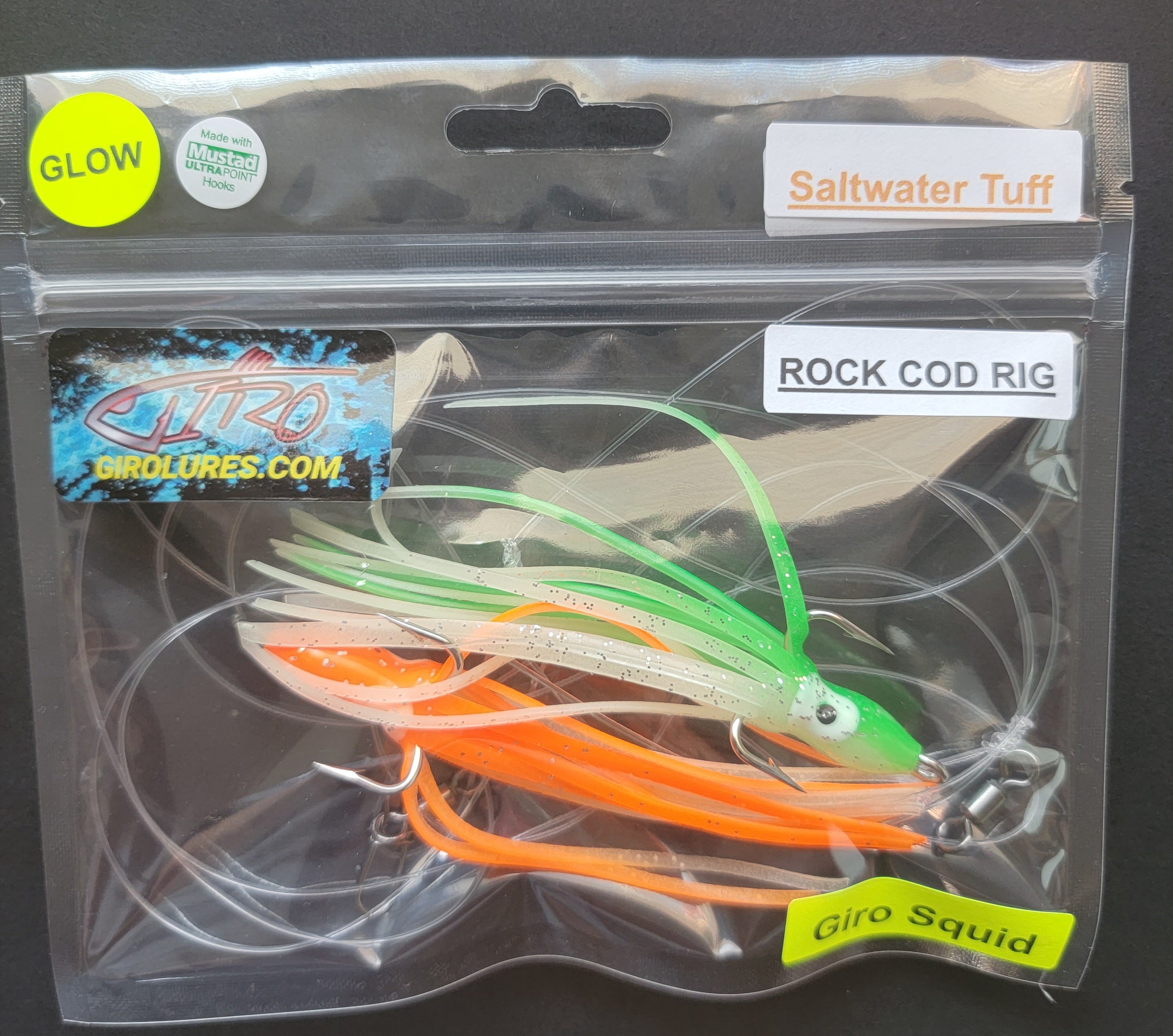 Squid Rig "NUCLEAR GLOW" Orange & Green – Giro Custom Lures