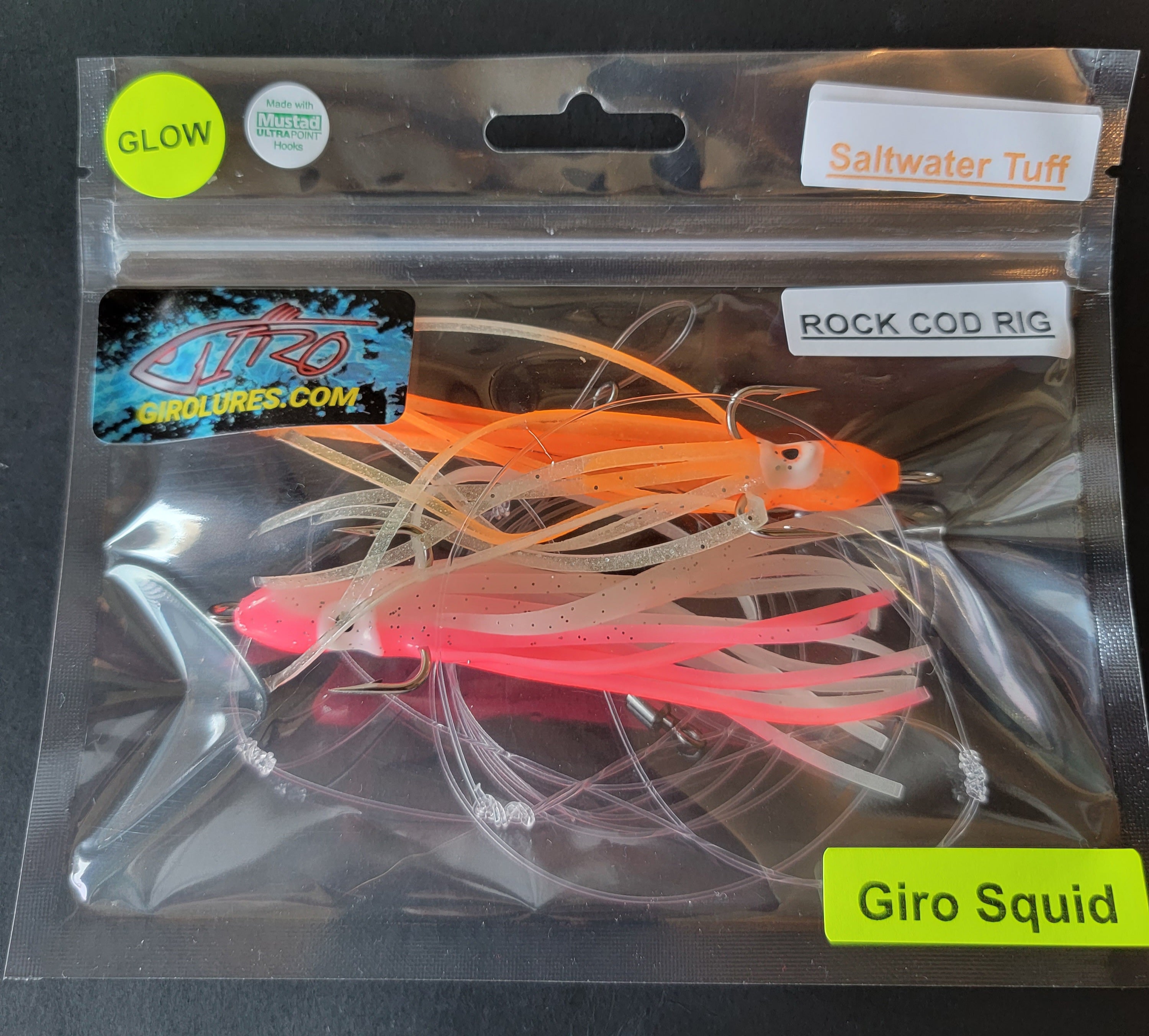Squid Rig "NUCLEAR GLOW" Pink & Orange – Giro Custom Lures