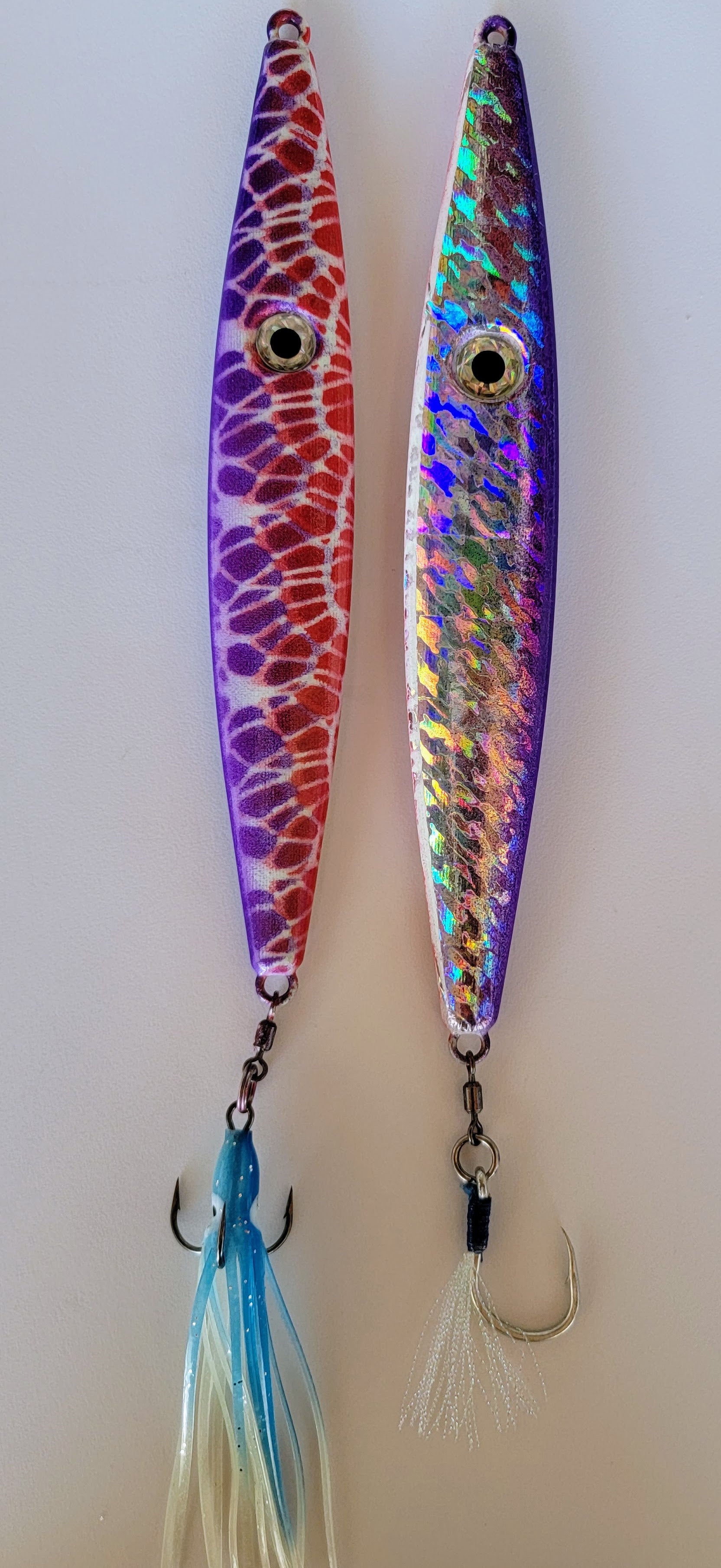 Foil & Glow Big Eye Slab Purple & Red – Giro Custom Lures