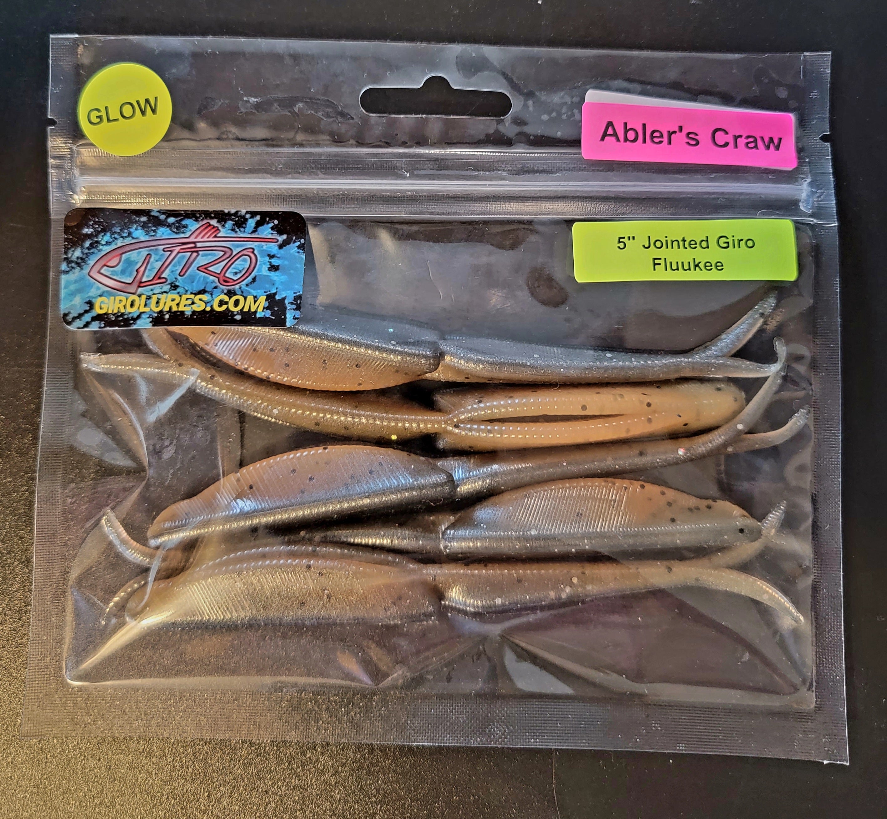 Jointed Fluukee Mega Glow Abler's Craw – Giro Custom Lures