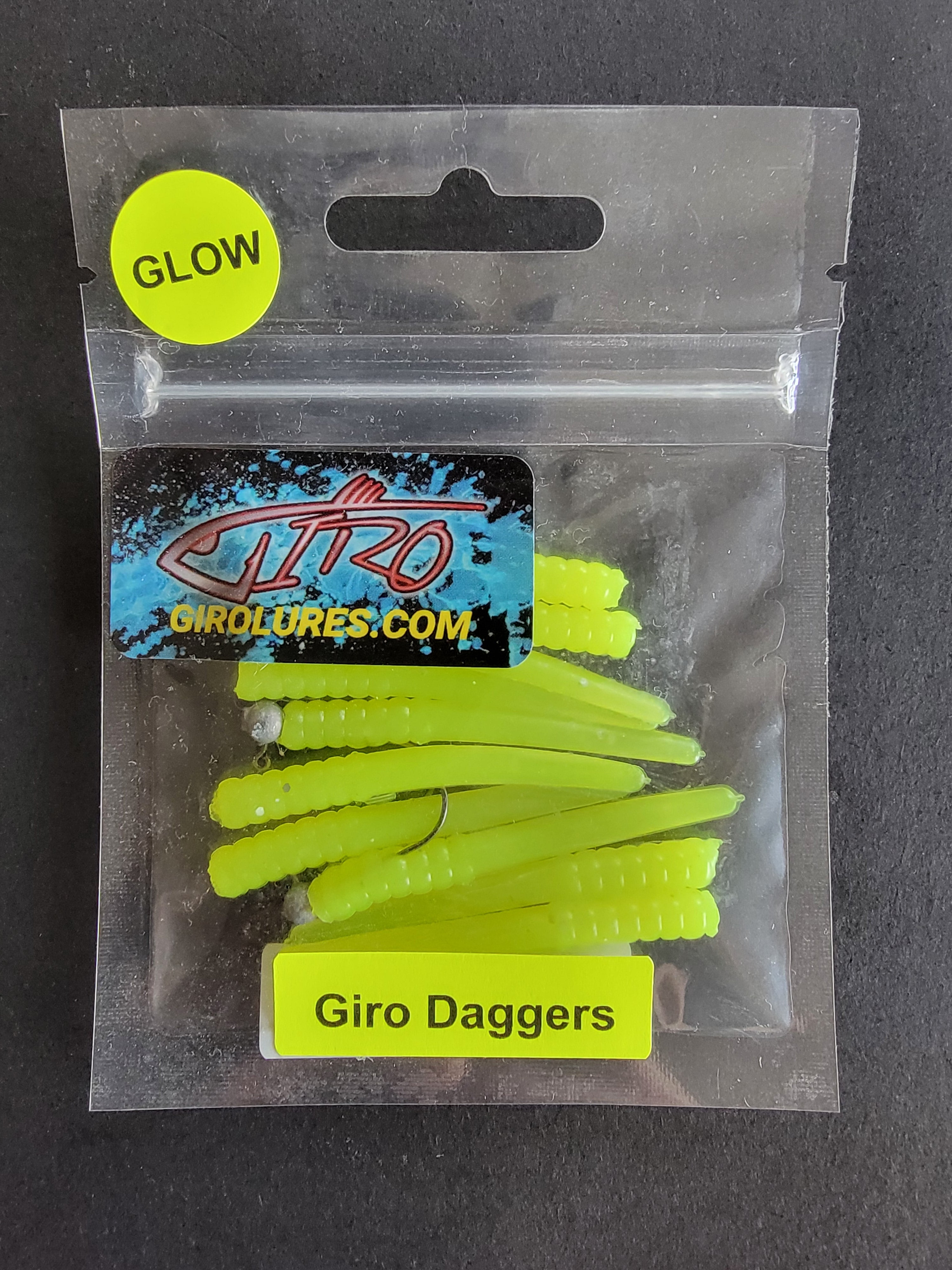 2" Daggers Ultra Glow Chartreuse – Giro Custom Lures