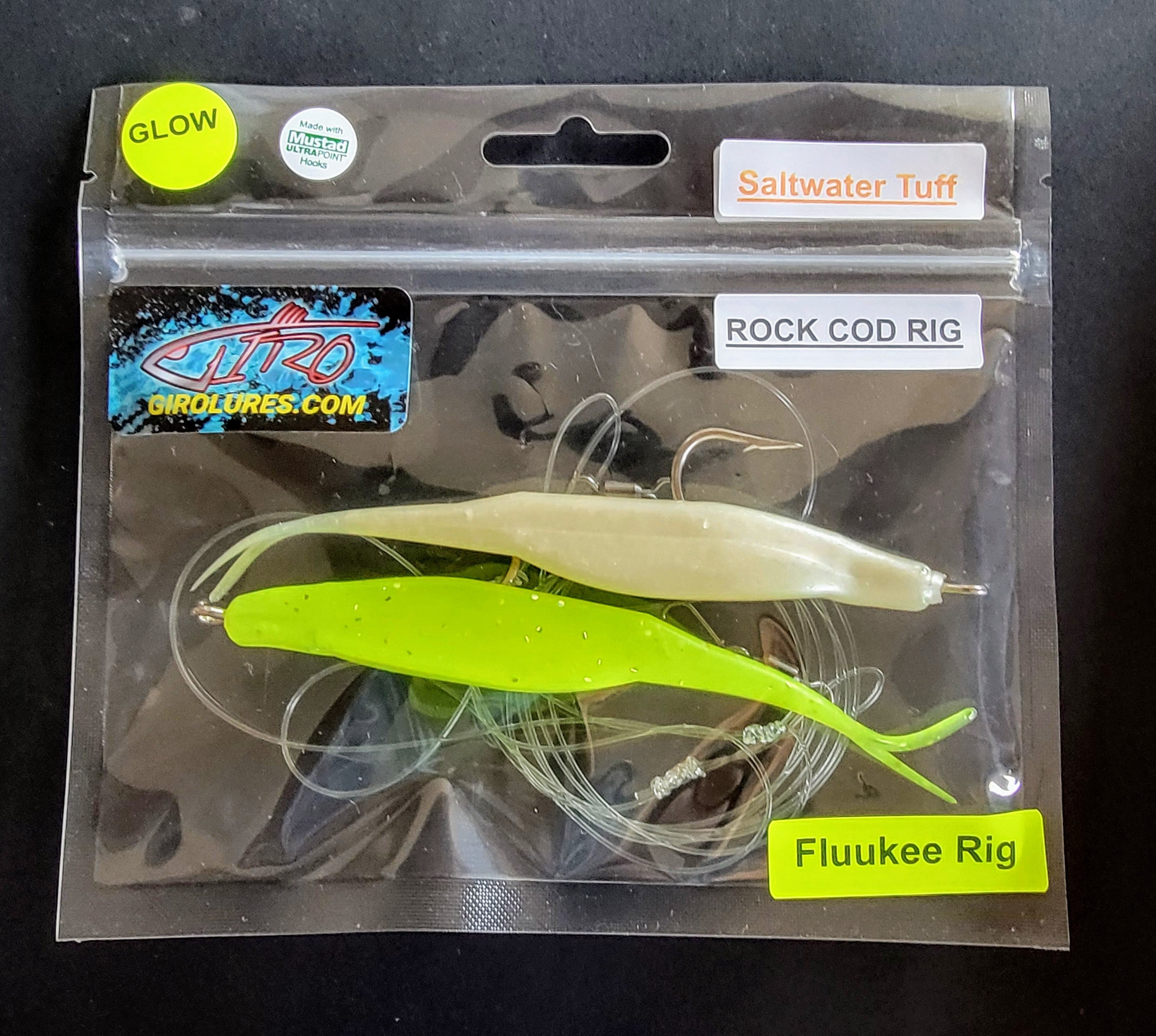 Fluukee Mega Glow Rock Cod Rig Pearl White & Chartreuse – Giro Custom Lures