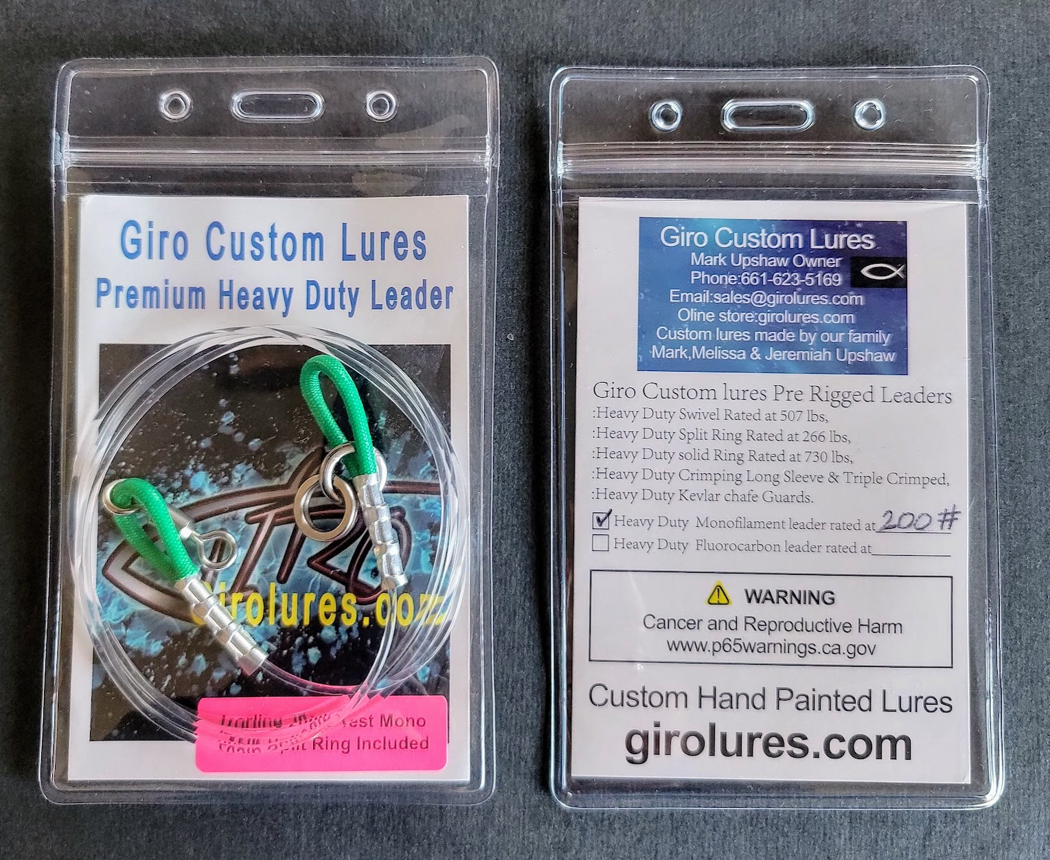 Giro Custom Heavy Duty TUNA Leaders – Giro Custom Lures